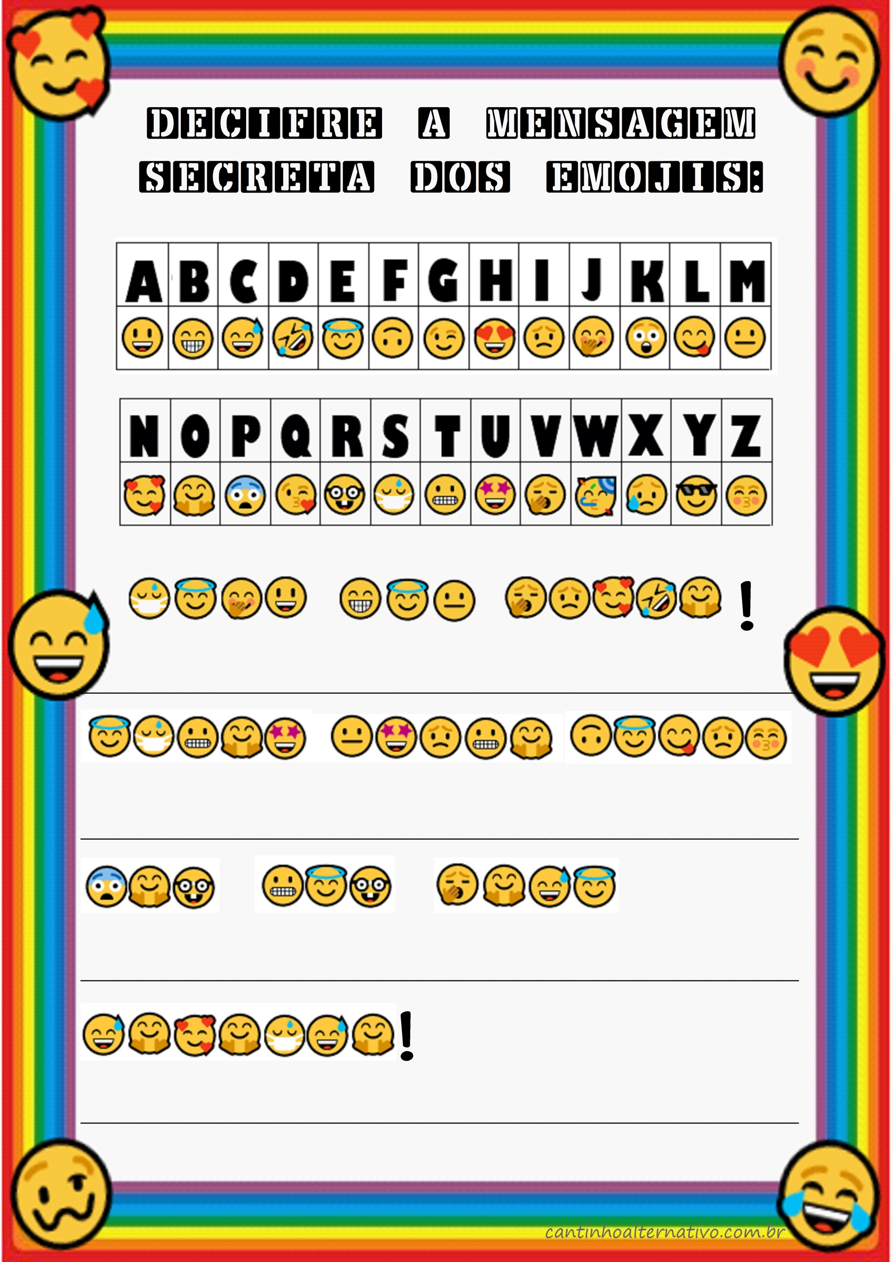 Mensagem Secreta de Volta às Aulas Com Emojis - Cantinho Alternativo